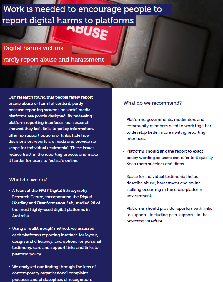 Policy and summary briefs – RMIT Digital Hostility and Disinformation ...